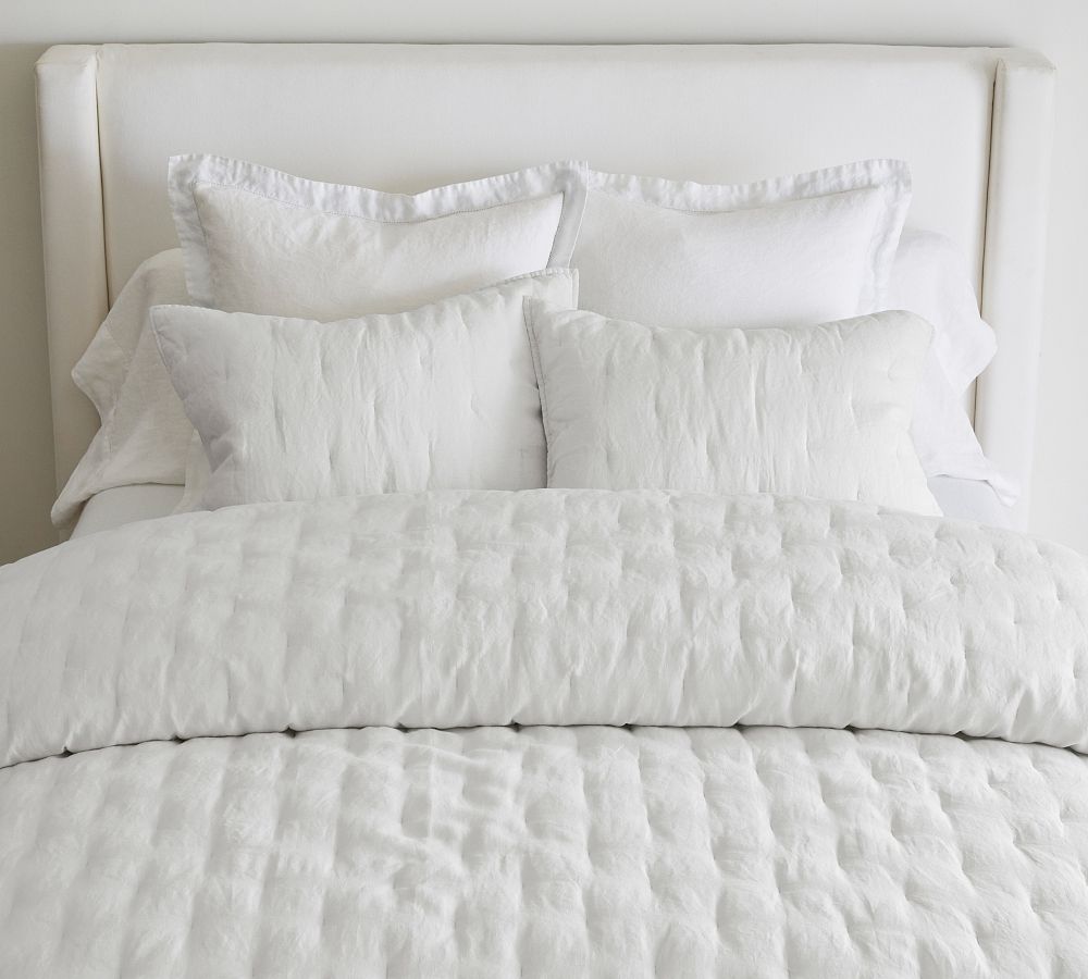 Belgian Flax Linen Tufted Quilt | Pottery Barn