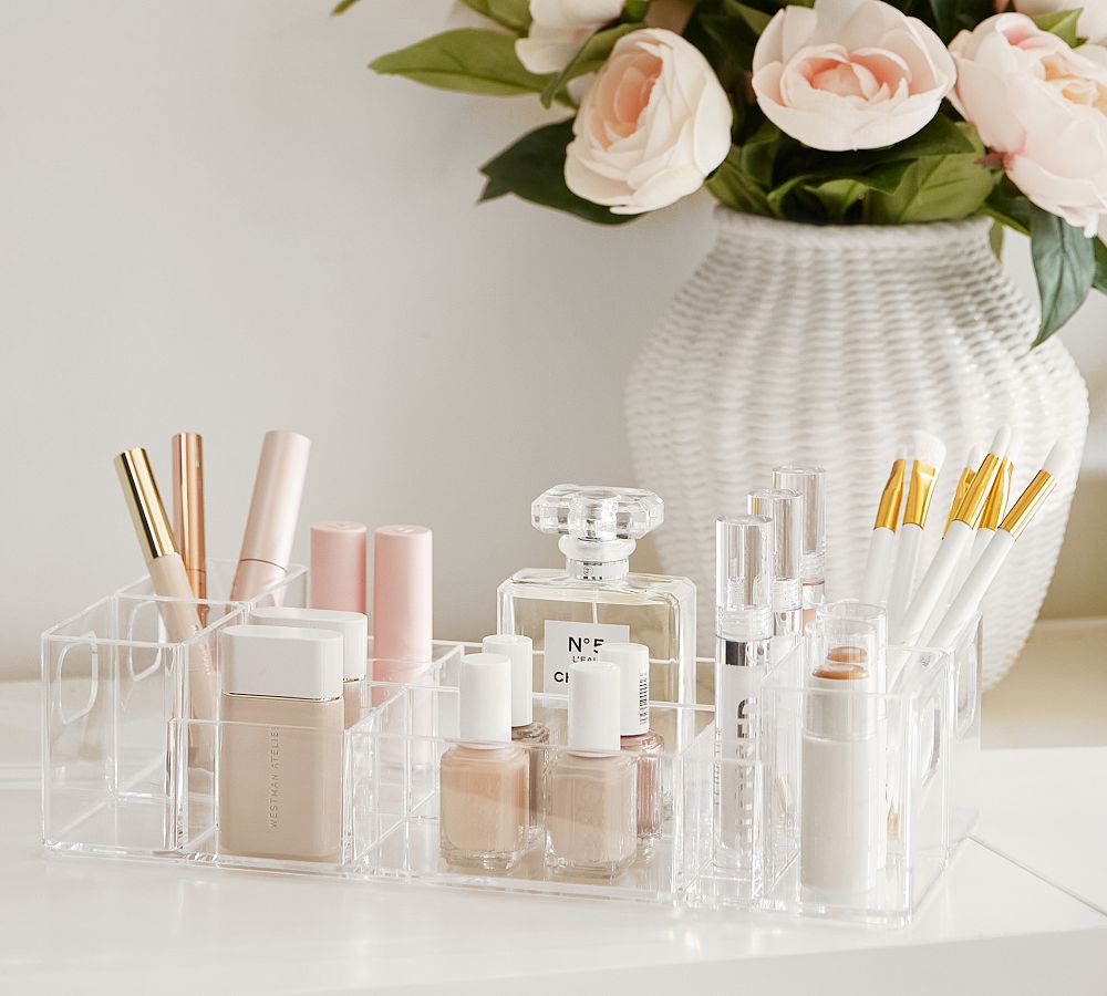 Clear Plastic Cosmetic Drawer Organizer With Handles - Set of 2 ...