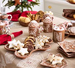 Gingerbread Stoneware Alphabet Mug | Pottery Barn