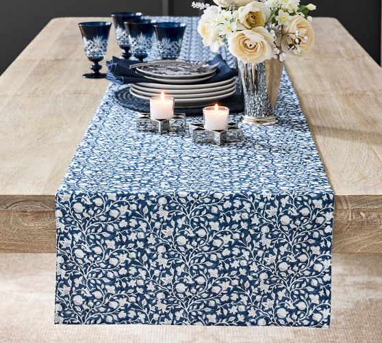 Hanukkah Botanical Organic Cotton Table Runner | Pottery Barn