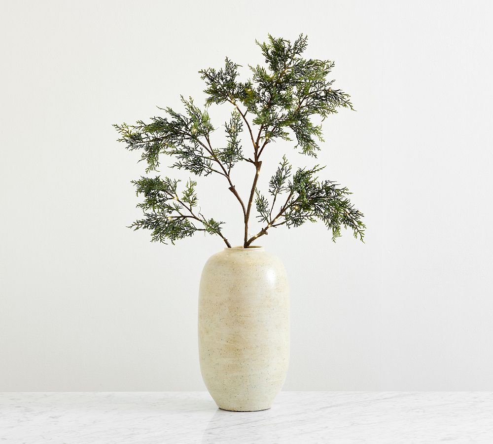 Faux Lit Juniper Berry Branch - Elegant Decor | Pottery Barn