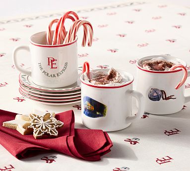 The Polar Express™ Stoneware Mugs - Set of 4 | Pottery Barn