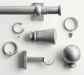 Cast Iron Pewter Curtain Hardware Collection | Pottery Barn