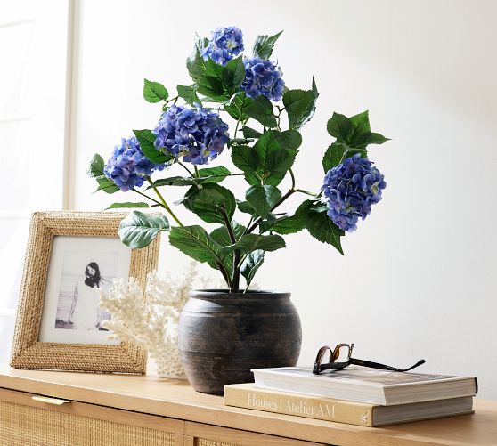 Faux Potted Blue Hydrangea | Pottery Barn
