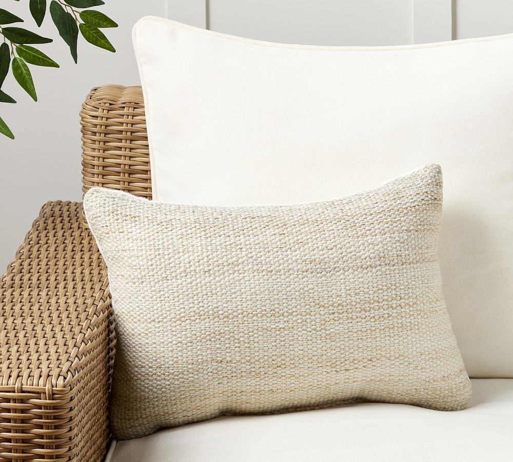 Bruno Handwoven Outdoor Lumbar Pillow | Pottery Barn