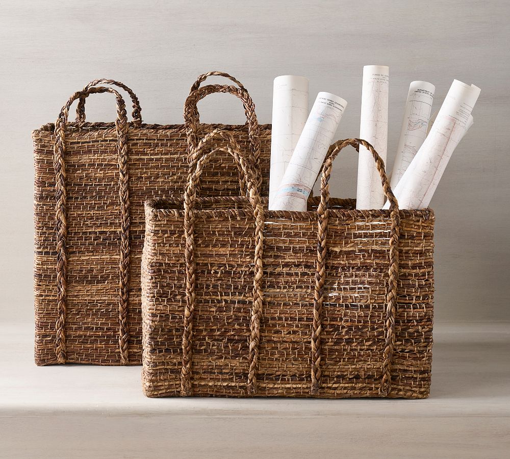 Wynne Handwoven Rectangular Baskets | Pottery Barn