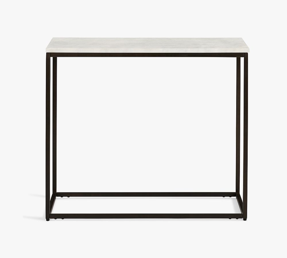 Open Box: Delaney 28" Marble End Table, Bronze | Pottery Barn