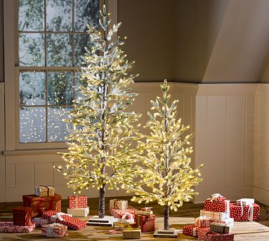 Pre-Lit Faux Snowy Pine Tree | Pottery Barn