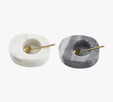 Marble Handcrafted Salt and Pepper Cellar Set | Pottery Barn