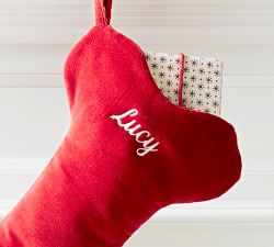 Classic Velvet Bone Pet Stocking | Pottery Barn