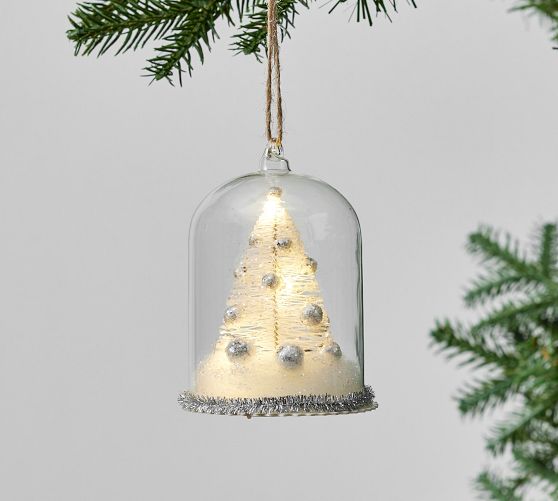 Lit Tree Cloche Ornament | Pottery Barn