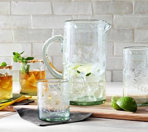 Etched Floral Glassware Collection - Shop Elegance | Pottery Barn