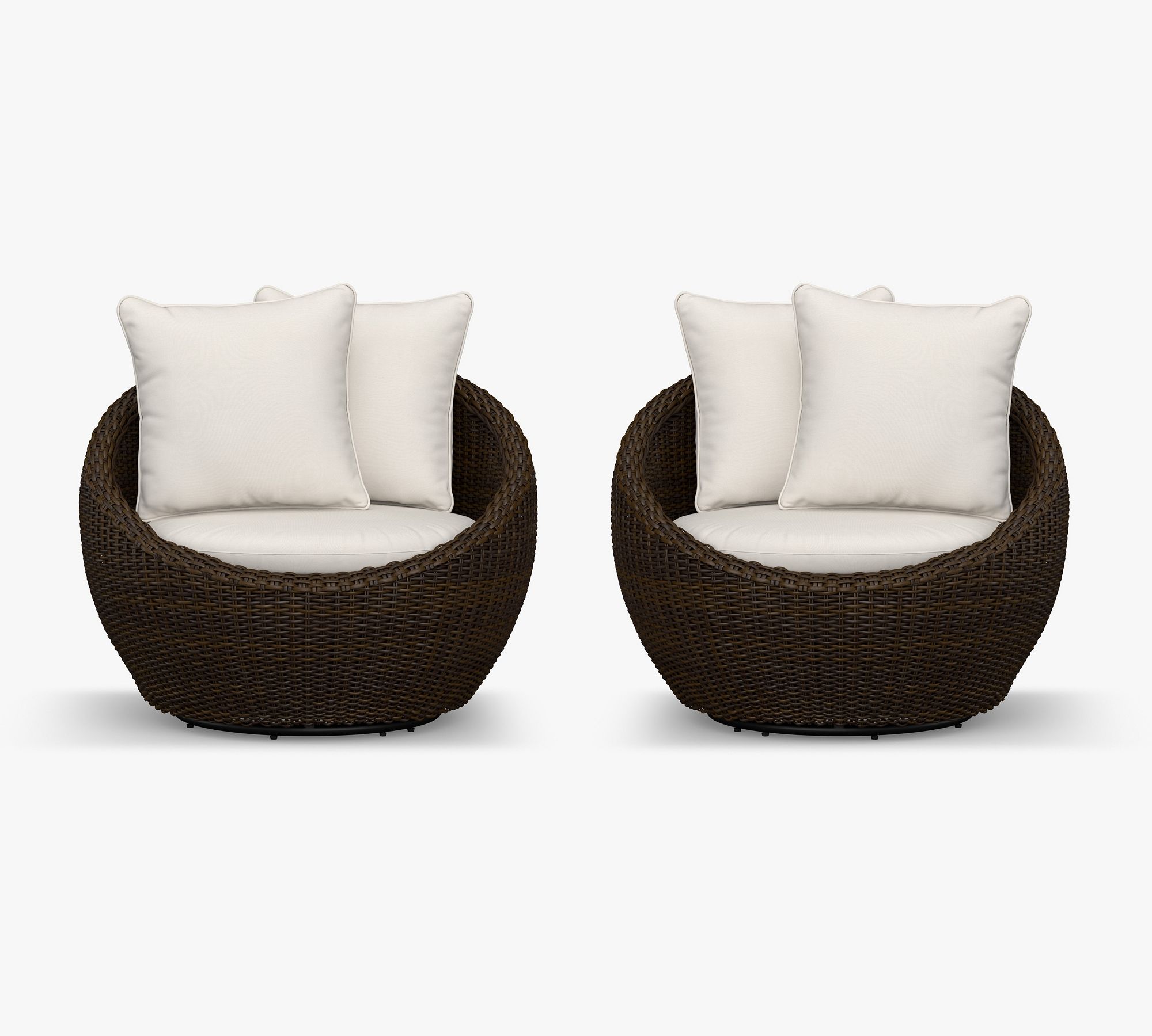 Pottery Barn Torrey Wicker Papasan Swivel Outdoor Lounge Chair The Summit