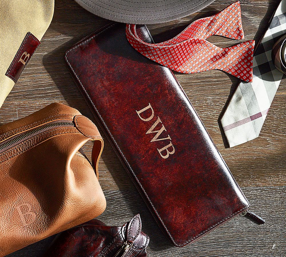 Saddle Leather Travel Tie Case | Pottery Barn