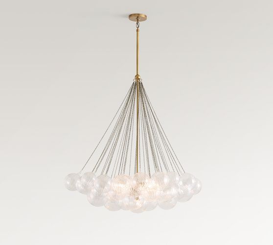 Cooper Glass Bubbled Round Chandelier (28") | Pottery Barn