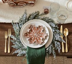 Gingerbread Snowflake Stoneware Appetizer Plates - Set of 4 | Pottery Barn