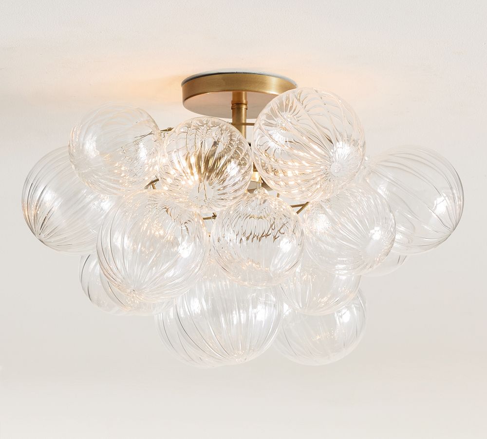 Cooper Glass Bubbled Flush Mount (18") | Pottery Barn