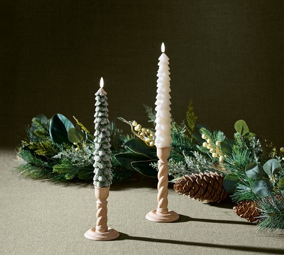 Flameless Tree Taper Candle | Pottery Barn