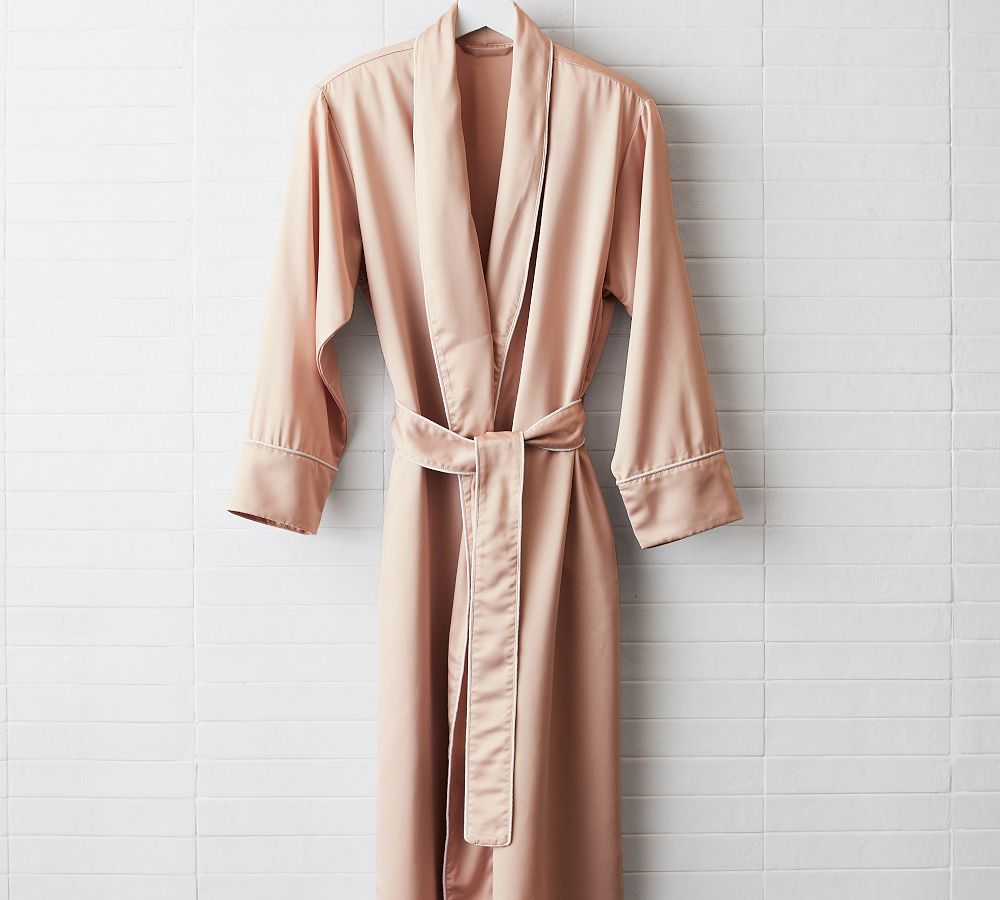Silky Piped Robe | Pottery Barn