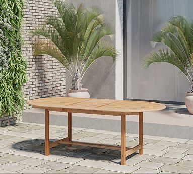 Nassau Teak Oval Extending Outdoor Dining Table 59 118