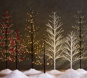 Lit Twinkling Twig Tree - Elegant Holiday Decor | Pottery Barn