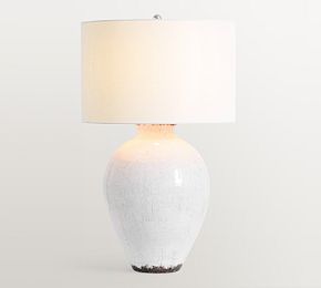 Bethany Round Ceramic Table Lamp - Stylish Lighting | Pottery Barn