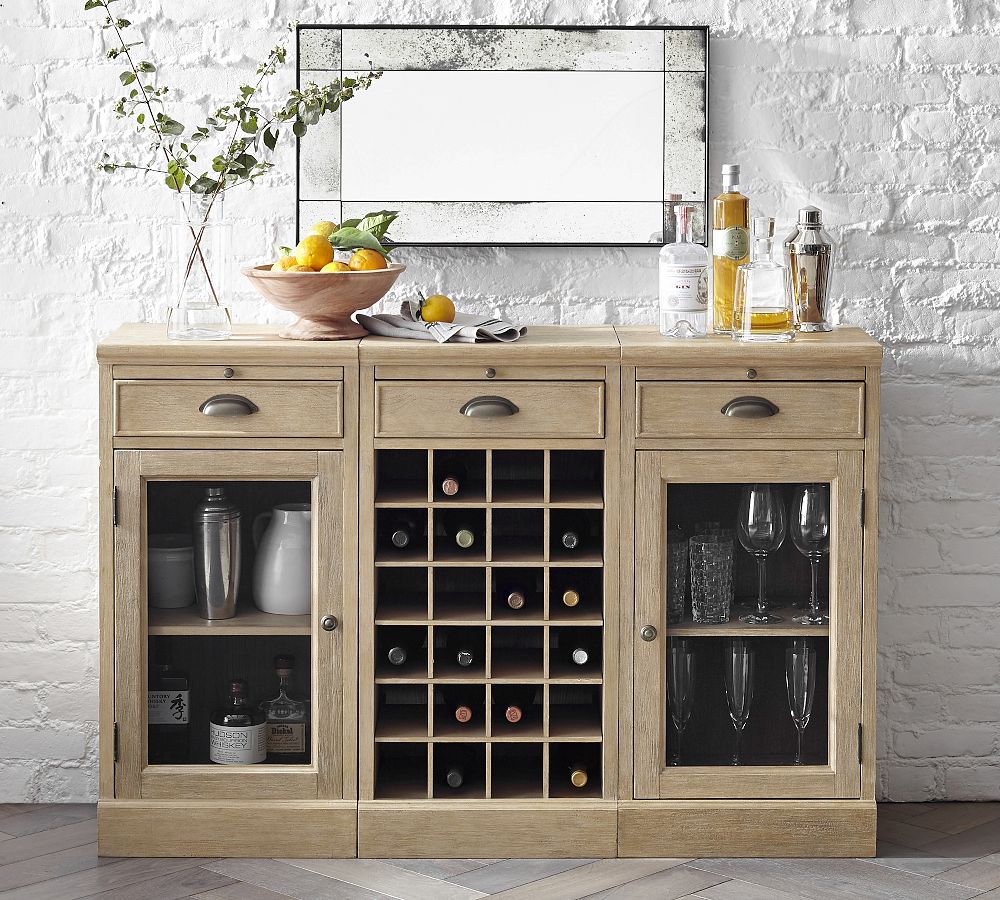 Elegant Modular Bar Buffet with Wine Grid | Pottery Barn