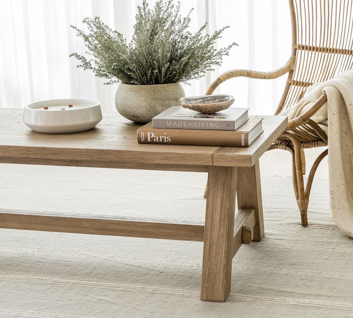 Pottery barn driftwood coffee table store
