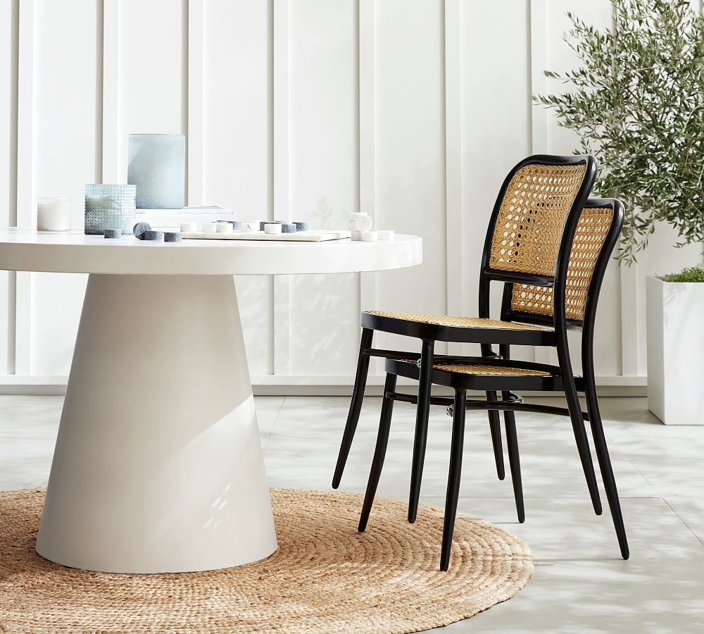 Leucadia Metal & Cane Stackable Bistro Chair | Pottery Barn