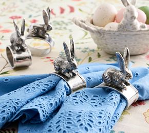 Handcrafted Bunny Napkin Rings - Set of 4 | Pottery Barn