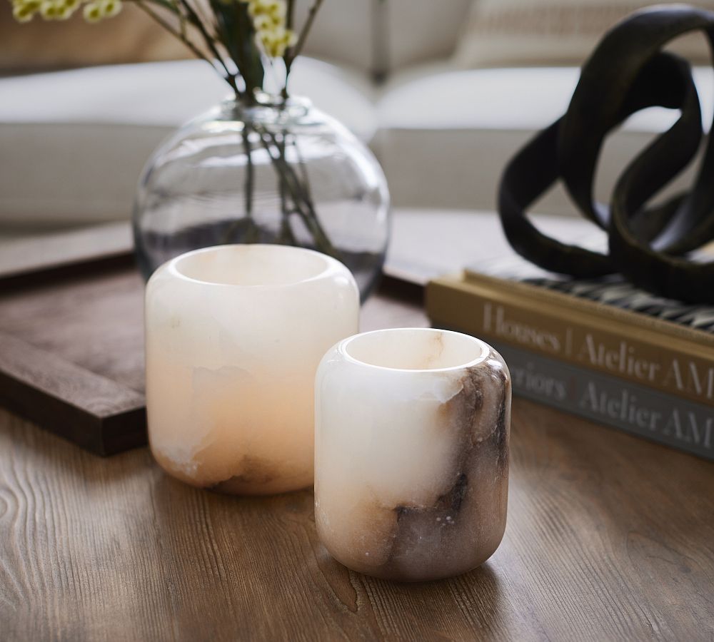 Nova Alabaster Votive Candleholders - Elegant Decor | Pottery Barn