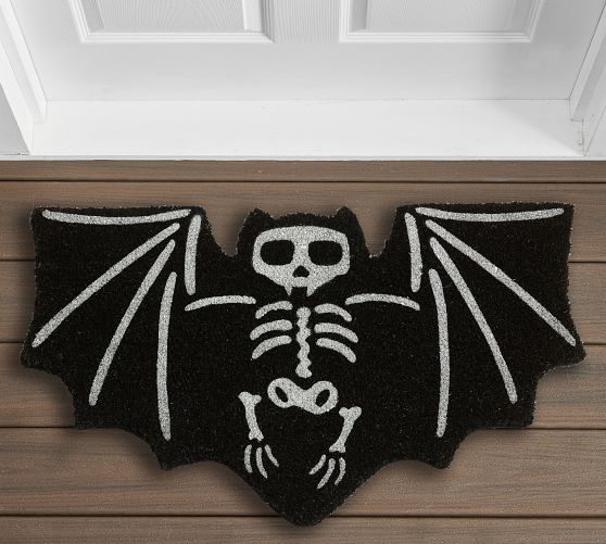 Skeleton Bat Shaped Doormat | Pottery Barn