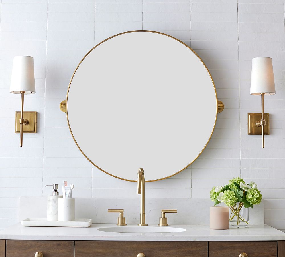 Linden Round Pivot Mirror | Pottery Barn