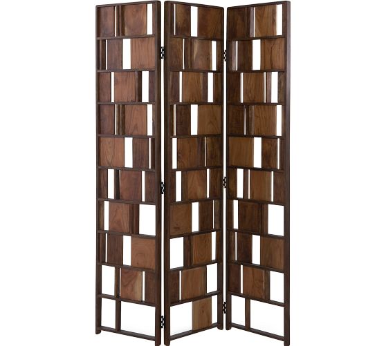 Cubed Acacia Multipanel Room Divider | Pottery Barn