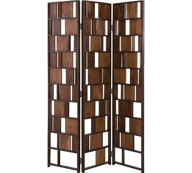 Cubed Acacia Multipanel Room Divider | Pottery Barn
