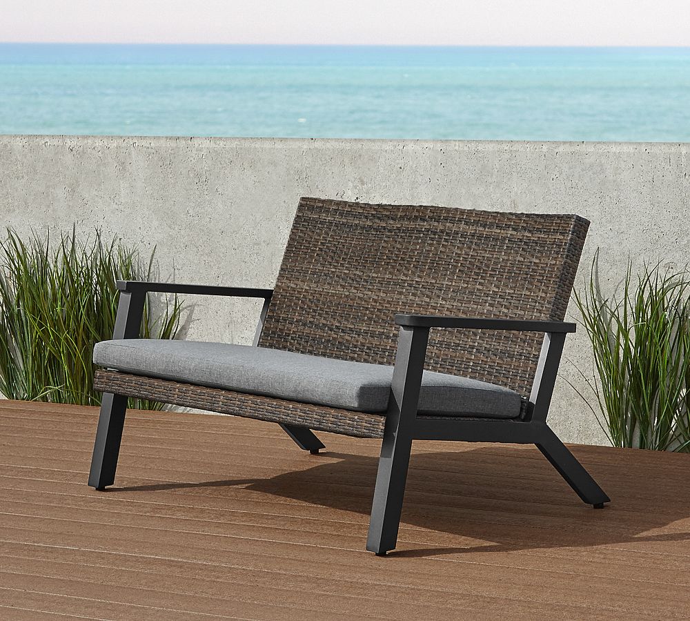 Beta Wicker Outdoor Bench | Pottery Barn