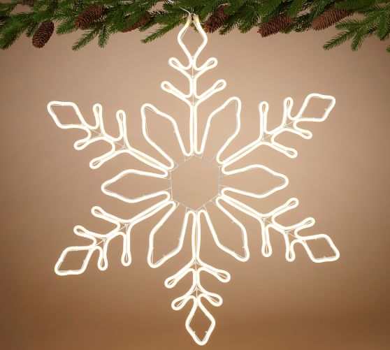 Lit Neon Snowflake | Pottery Barn