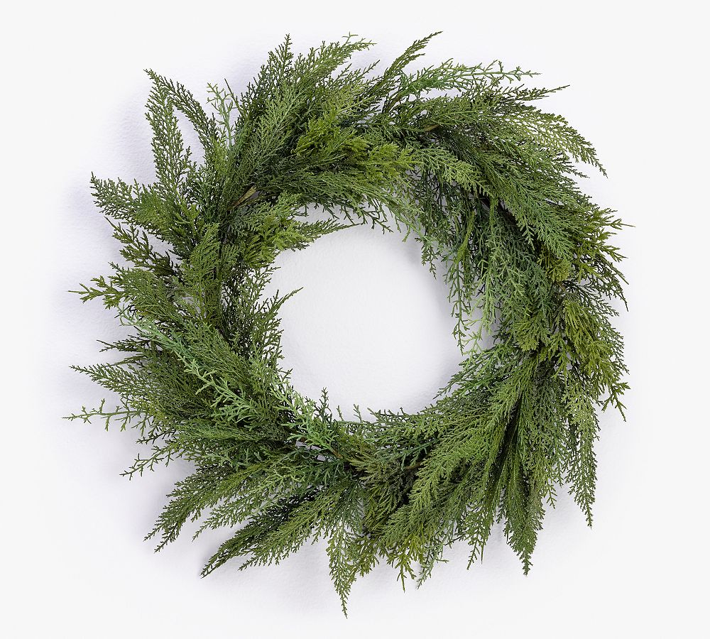 Faux Deluxe Cedar Wreath 22" | Pottery Barn