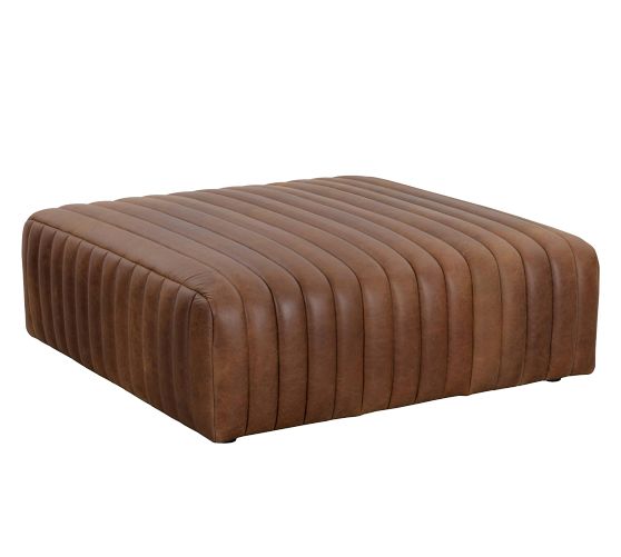 Square Leather Ottoman Pottery Barn