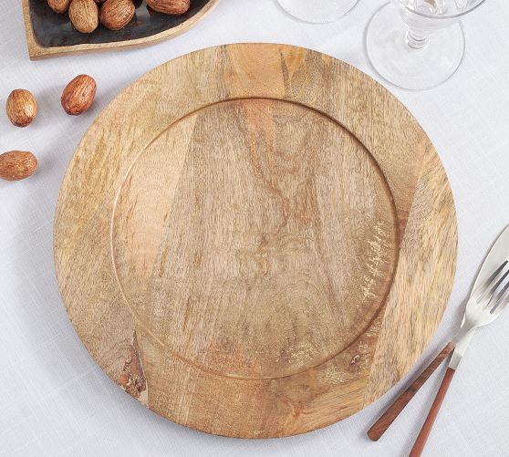 Wood Charger Plate, Set of 4 | Pottery Barn