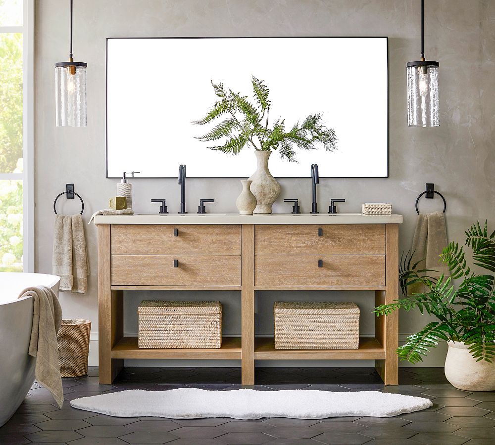 Modern Farmhouse 60" Double Sink Vanity | Pottery Barn