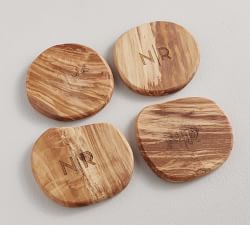 Olive Wood Coasters - Set of 4 | Bar Accessories | Pottery Barn