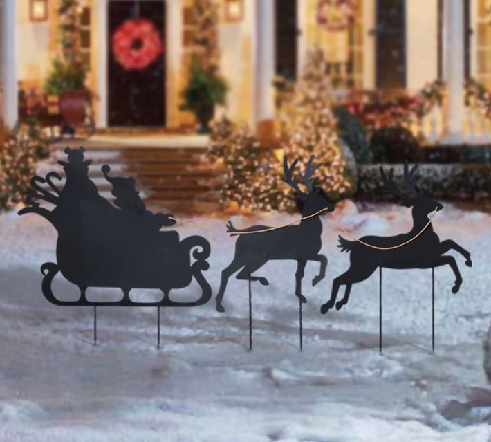 Outdoor reindeer and sleigh store