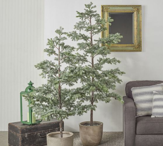 Snowy Faux Pine Tree in Pot | Pottery Barn