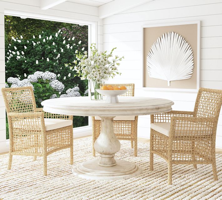 Avenida Round Pedestal Dining Table 54 Pottery Barn