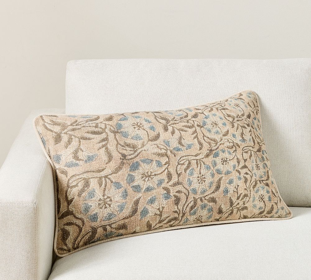 Ella Printed Lumbar Pillow | Pottery Barn