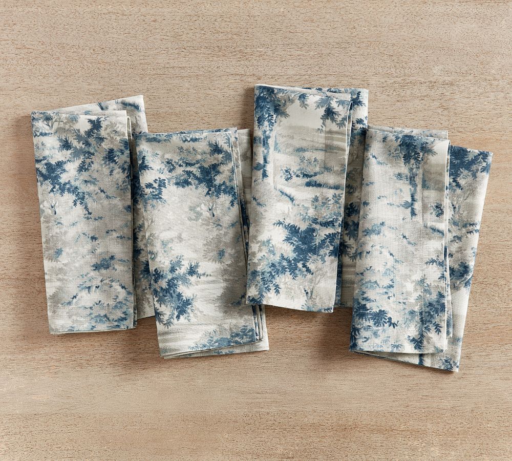 Jardin Toile Organic Cotton Napkins - Set of 4 | Pottery Barn
