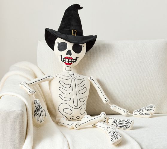 Ms. Bones Shaped Pillow - Whimsical Comfort | Pottery Barn