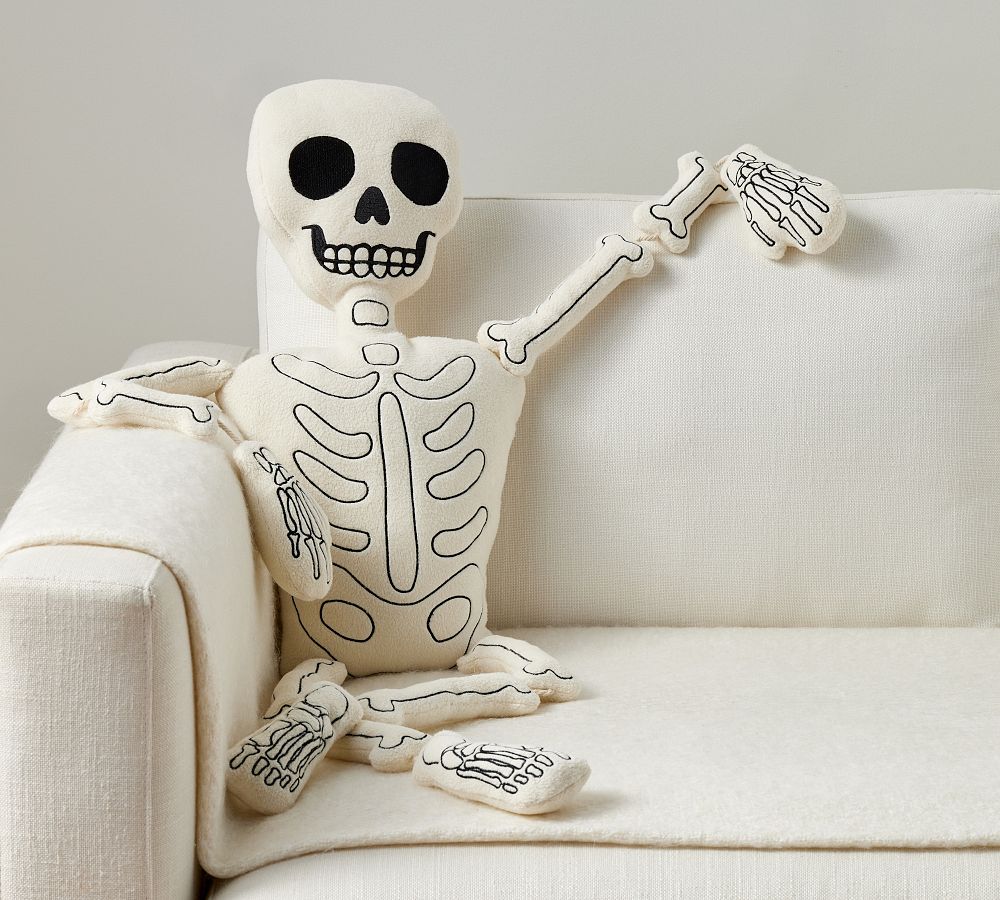 Mr. Bones Shaped Pillow | Pottery Barn