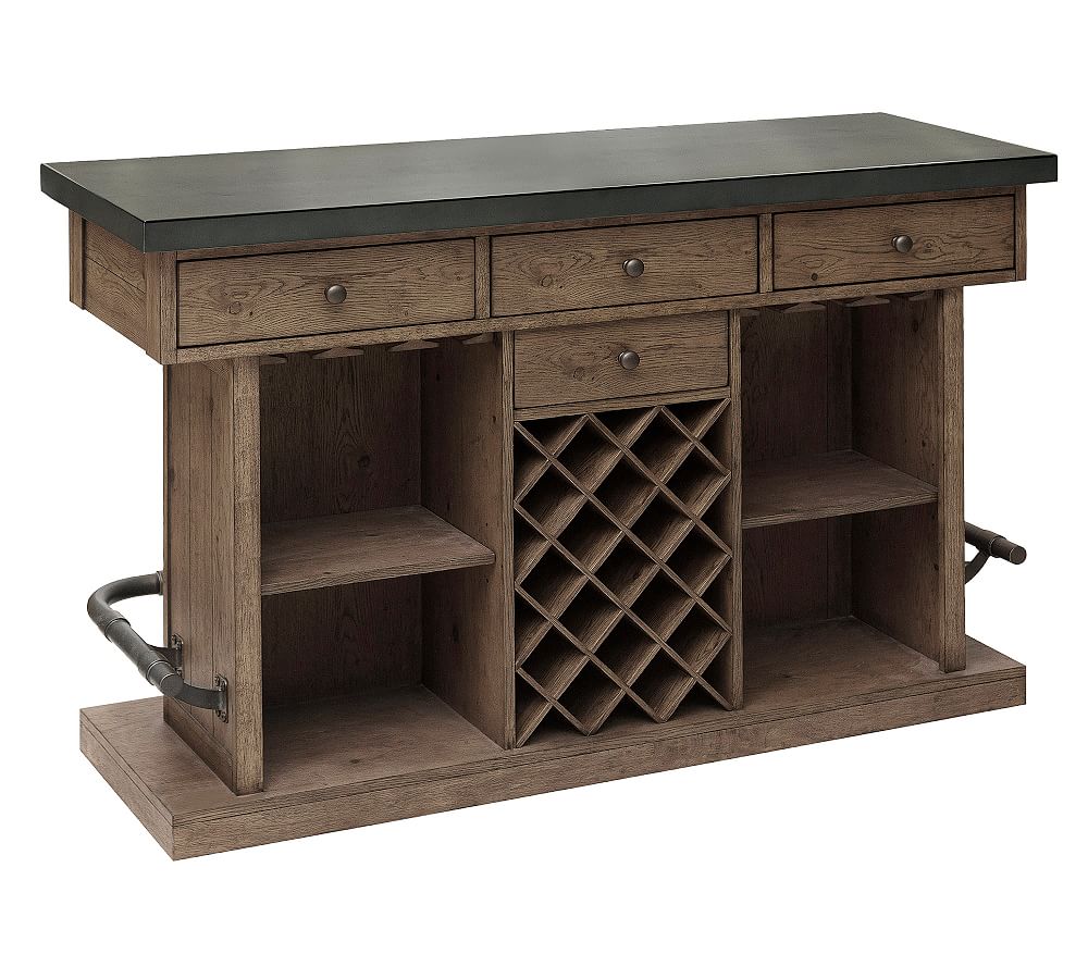 Tyann Oak & Metal Bar | Pottery Barn